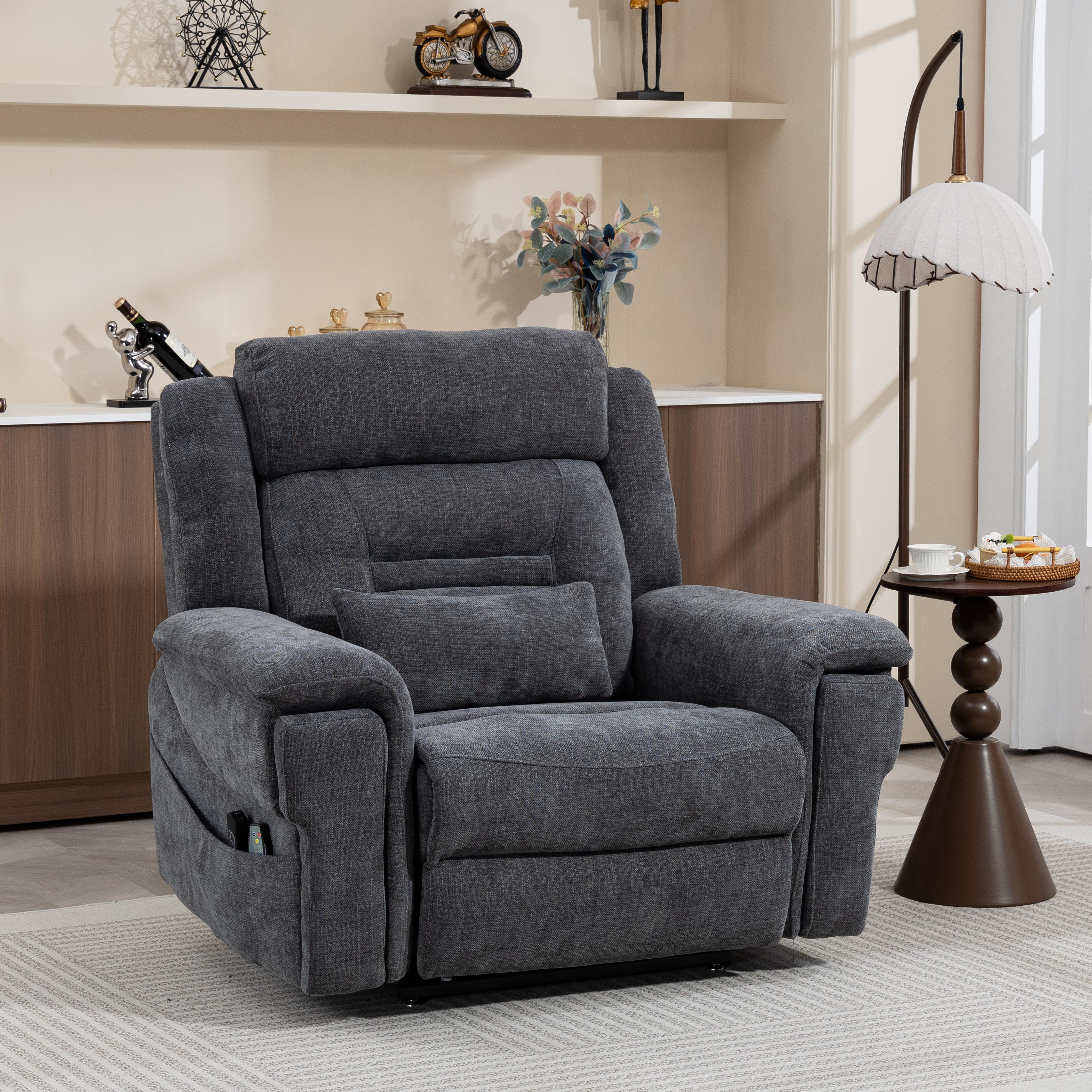 Hokku Designs 50-in Oversized Power Recliner Chair 400lb, Extra Wide ...