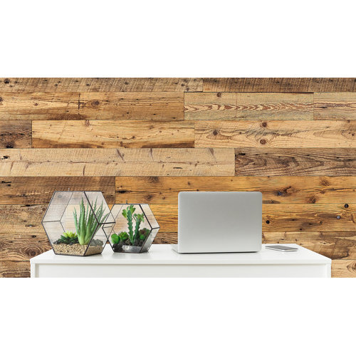 Stacked Wood Walls Origin 18" x 68" Solid Wood Wall Paneling in Matte ...