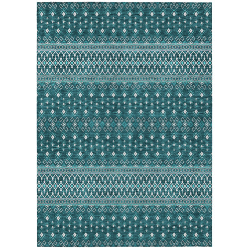 Geometric Teal Area Rugs You'll Love | Wayfair