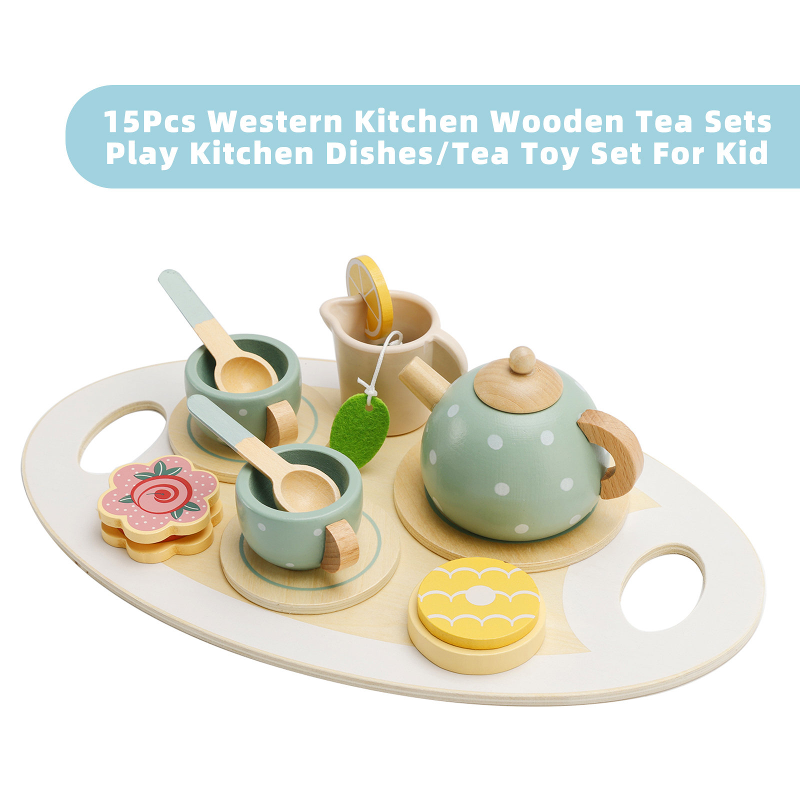 Topteng Wooden Tea Sets Play Kitchen Dishes/Tea Set | Wayfair