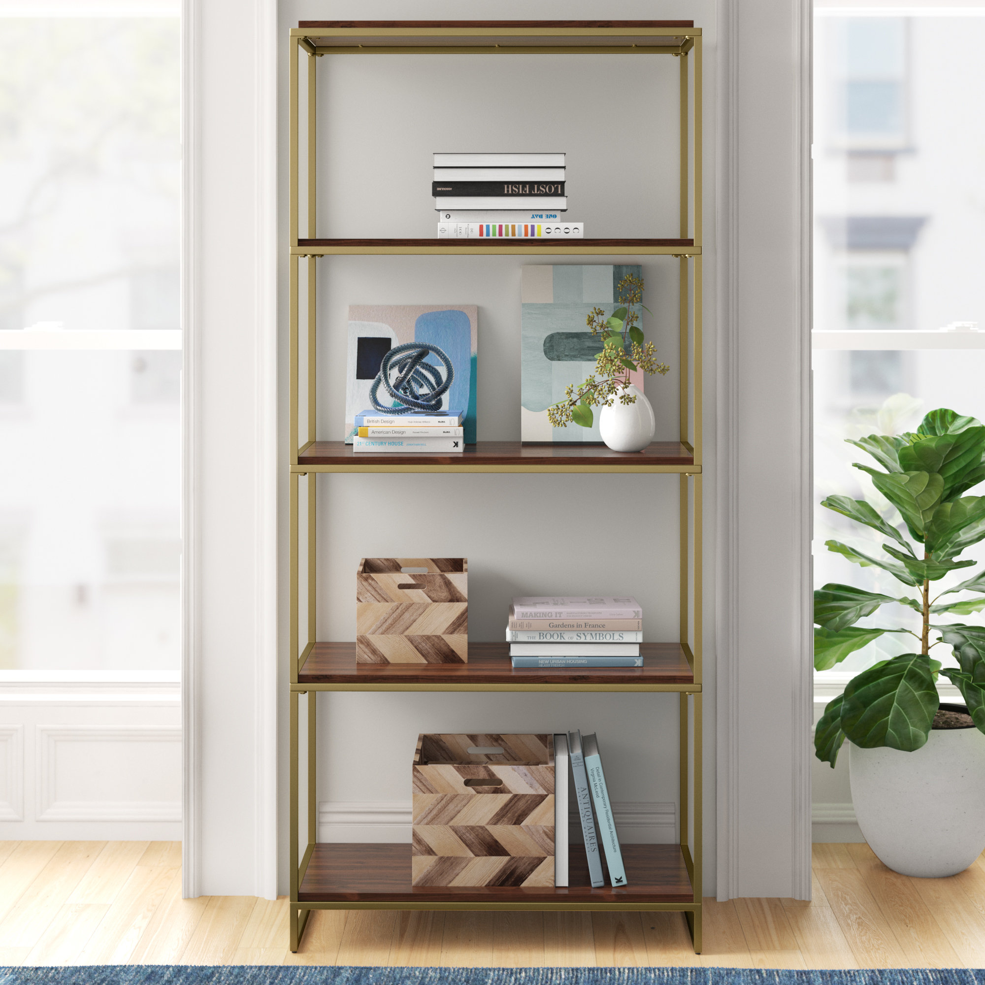 Mercury Row Simmerman 72.5" H X 33.2" W Standard Bookcase & Reviews ...