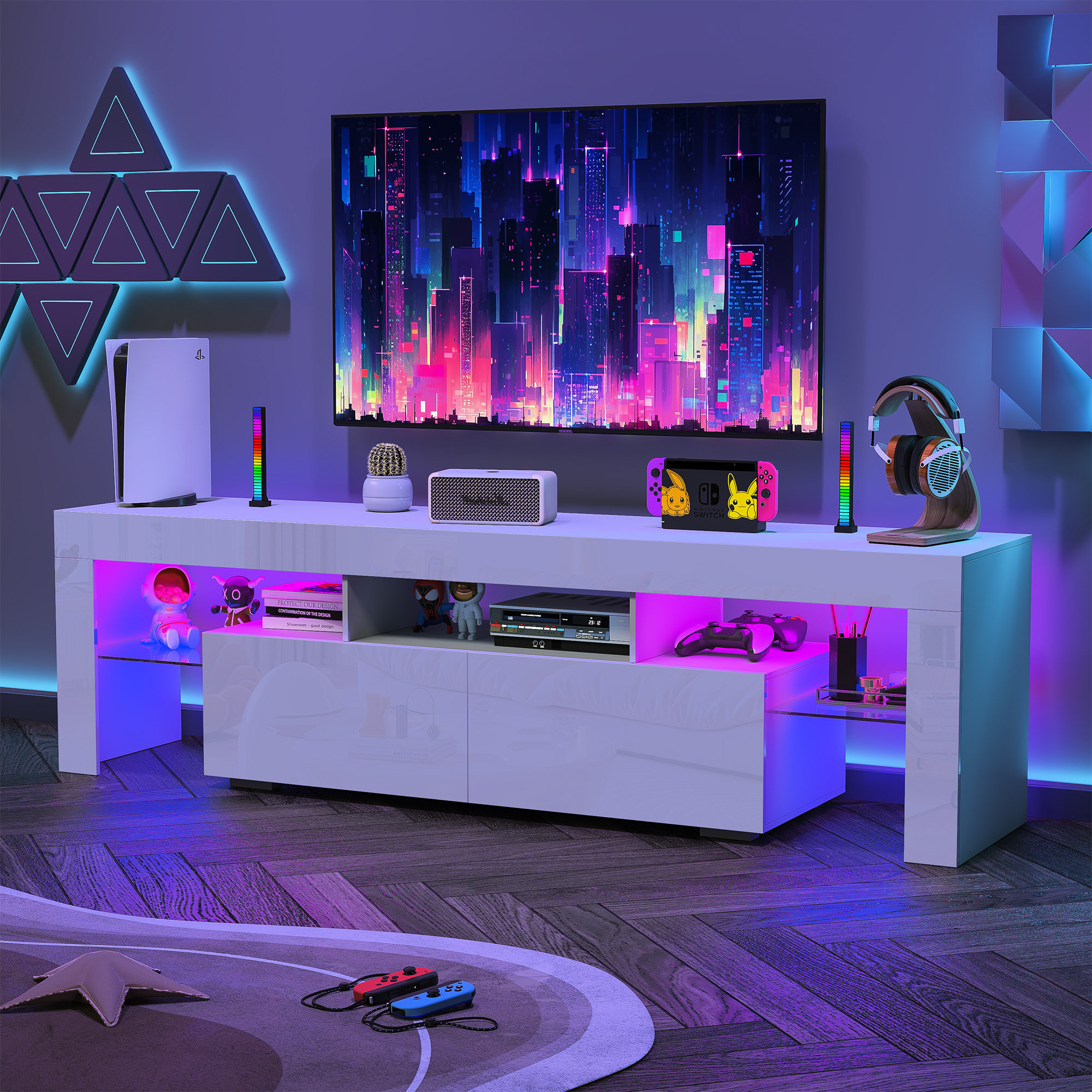 Orren Ellis Peiqi TV Stand for TV up to 70",Media Console with Two ...