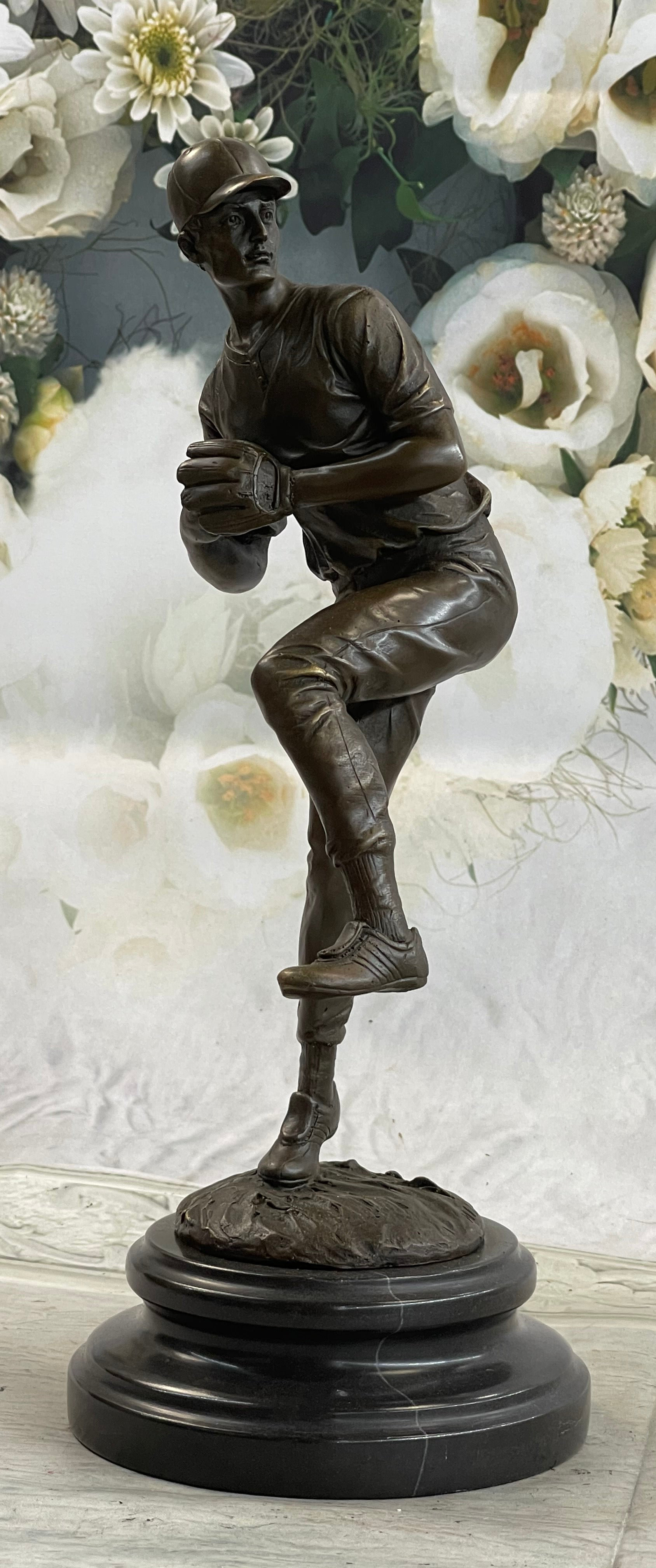 Red Barrel Studio® Baseball Pitcher Bronze Metal Sculpture Statue ...