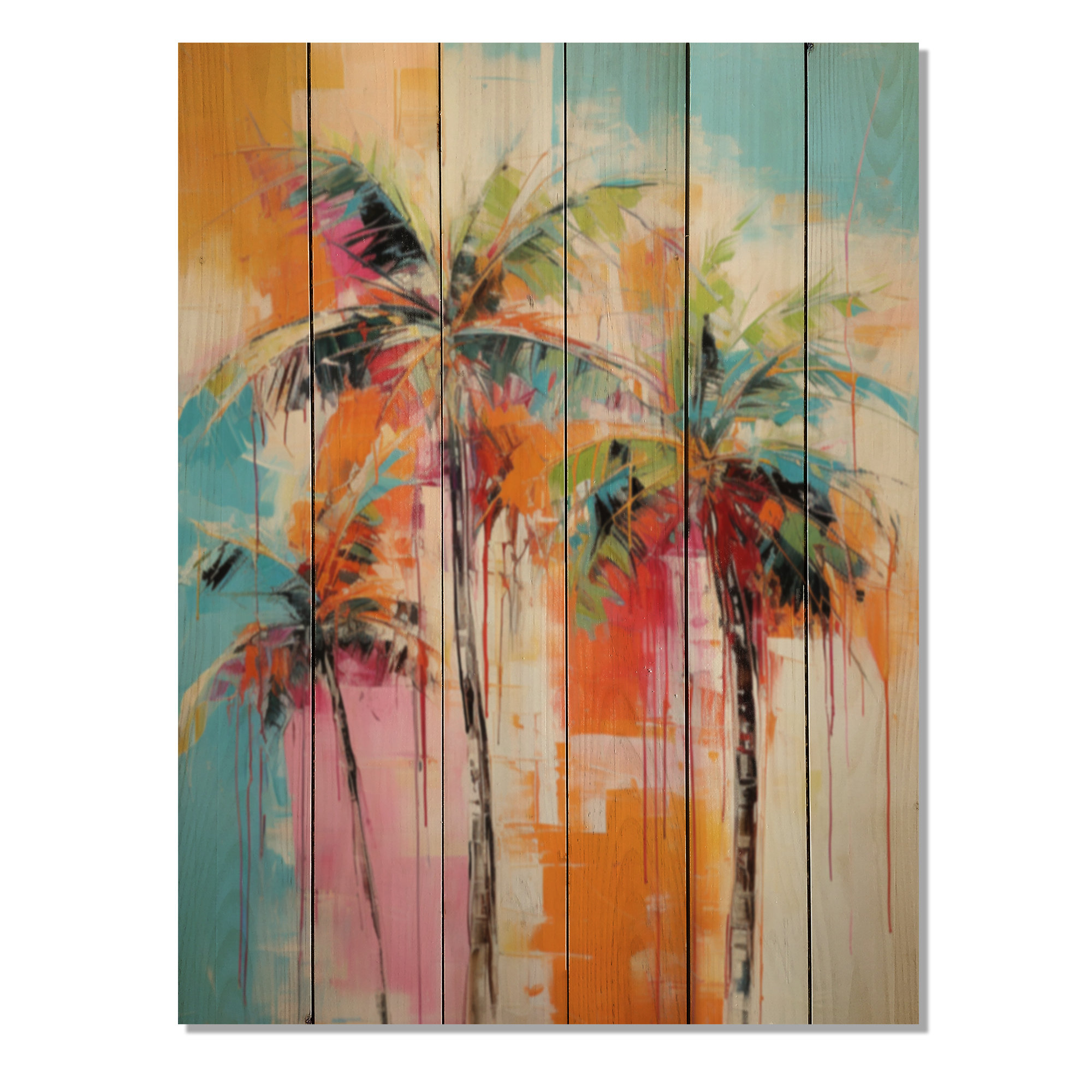 Bay Isle Home™ Palm Trees Palm V On Wood Print - Wayfair Canada