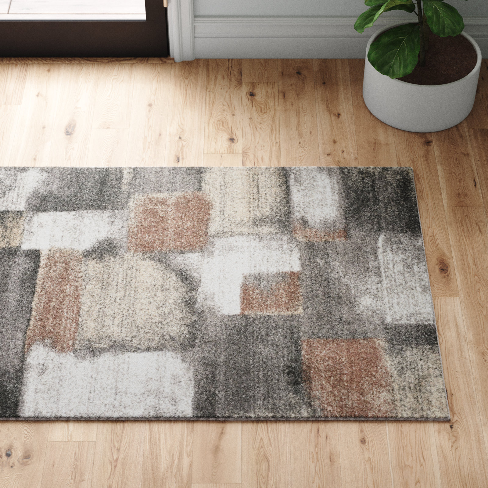 The Twillery Co. Menoher Abstract Gray/Brown Area Rug & Reviews | Wayfair
