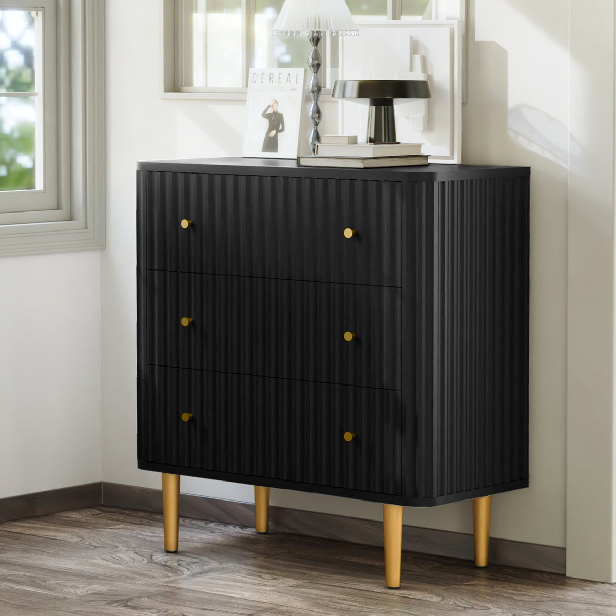 Mercer41 3-Drawers Dresser Chests with 4 Solid Wood Feet | Wayfair