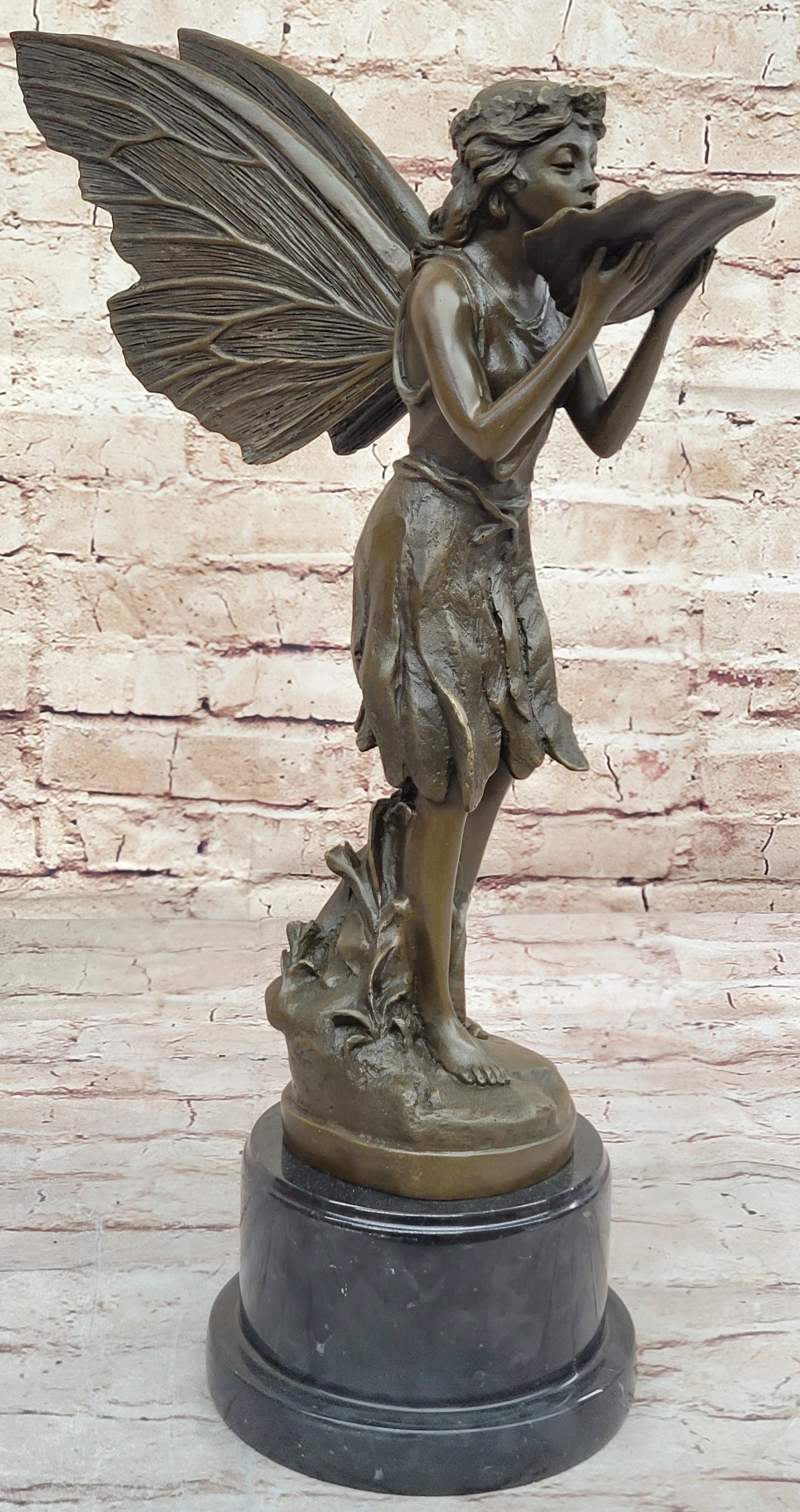 Trinx Winged Fairy Angel Fantasy Nymph Girl Bronze Sculpture Statue ...