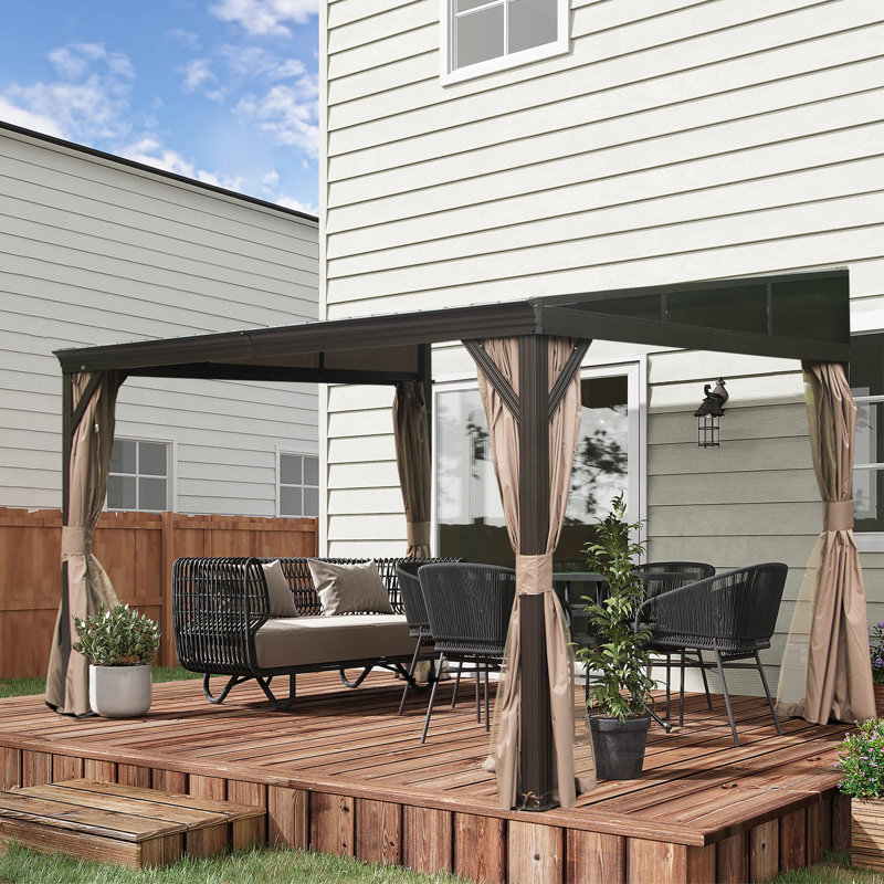 domi outdoor living Aluminum Patio Gazebo Lean to Wall Mounted Pergola ...