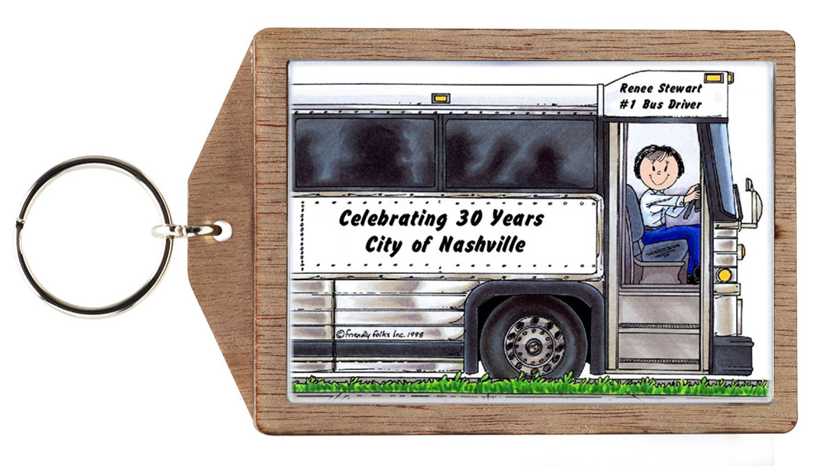 Printed Perfection Personalized Bus Driver - Female Key Chain | Wayfair