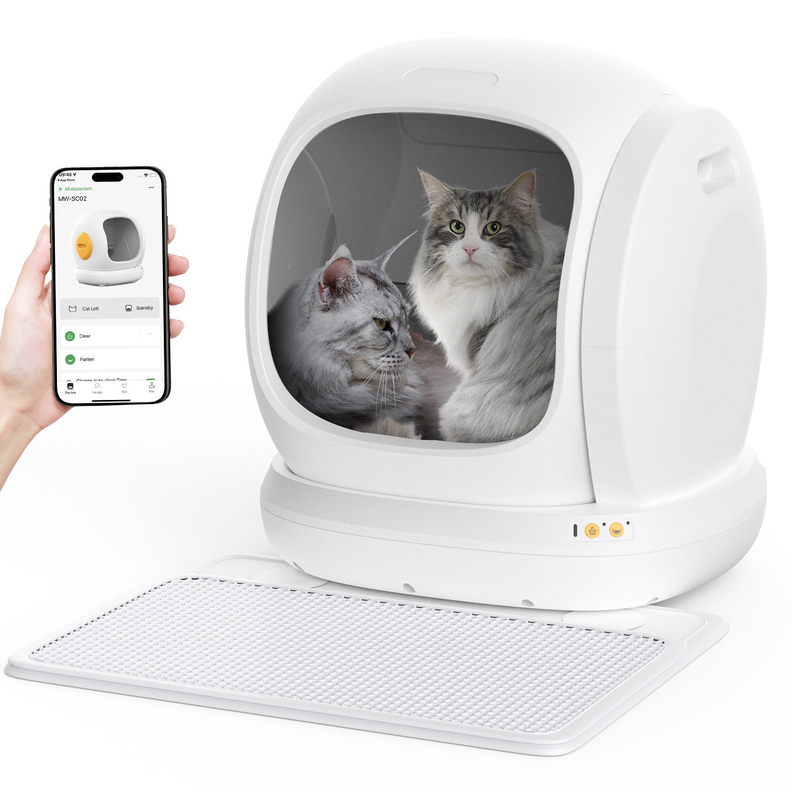 Tucker Murphy Pet™ 75L Extra Large Open Self-cleaning Smart Automatic ...