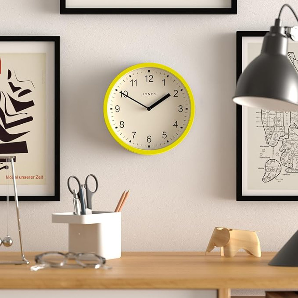 Latitude Run® JONES CLOCKS® Spin Wall Clock | Small Modern Round Clock ...