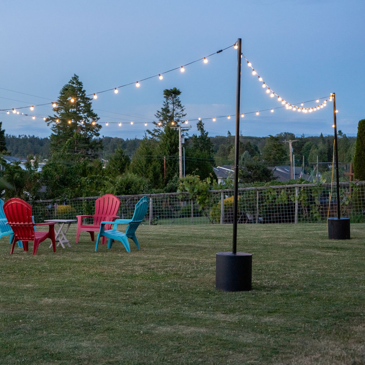 Arlmont & Co. 9.5ft Heavy-Duty String Light Pole Stand with ...