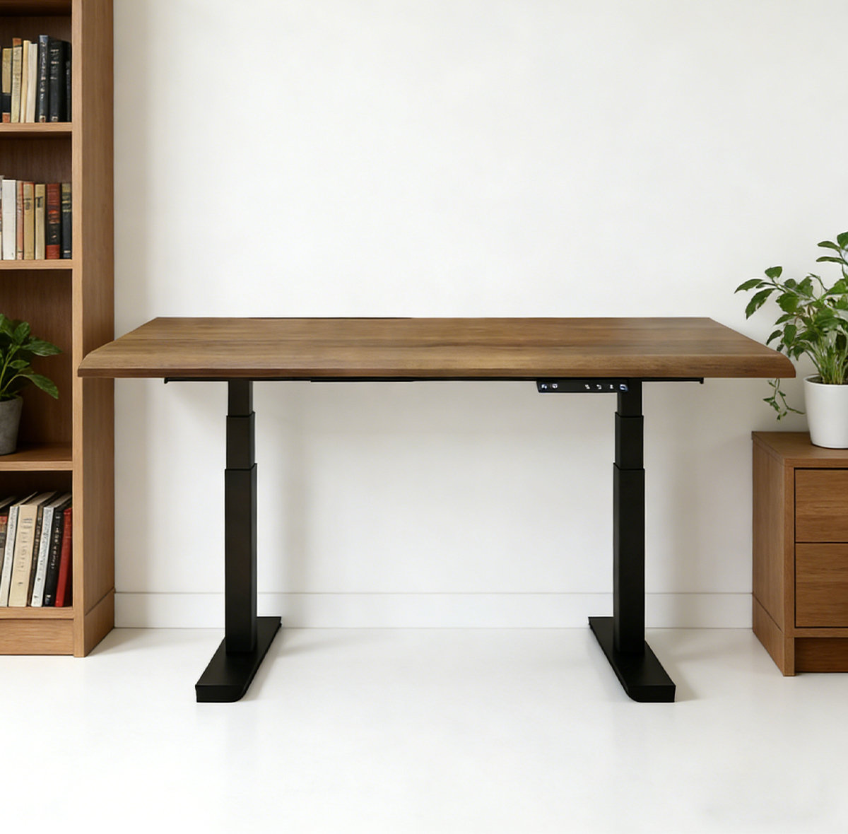 Latitude Run® Electric Height-Adjustable Solid Wood Standing Desk | Wayfair