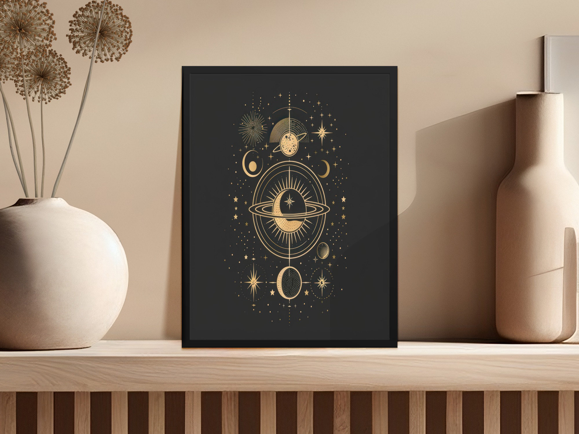 Lark Manor Celestial Harmony Mystic Planets Graphic Design Framed ...