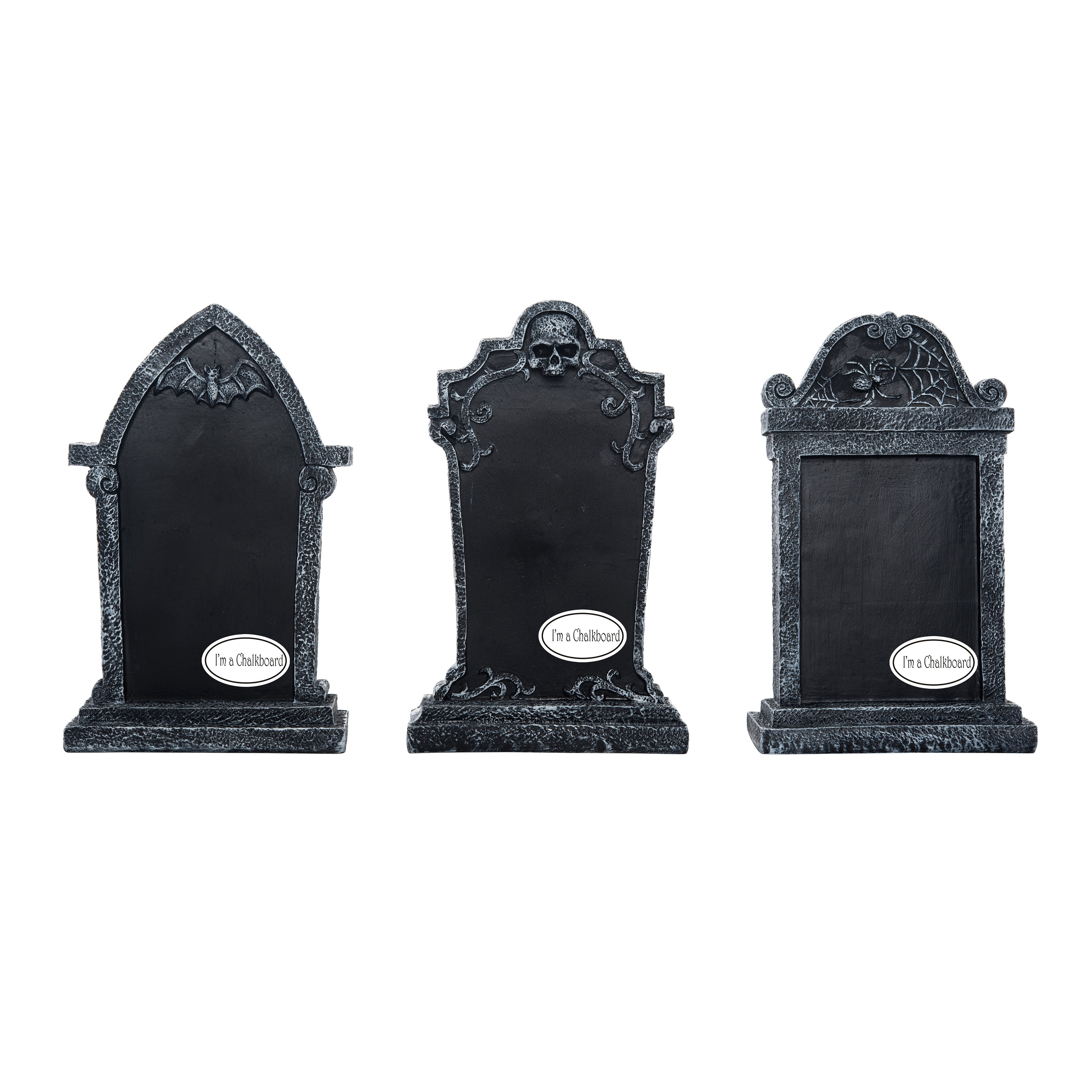 The Holiday Aisle® Resin Tombstone Figurine w/Chalkboard Set of 3 ...