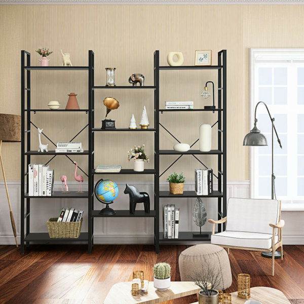 17 Stories 70" H x 71" W Metal Etagere Bookcase "& Reviews" | Wayfair
