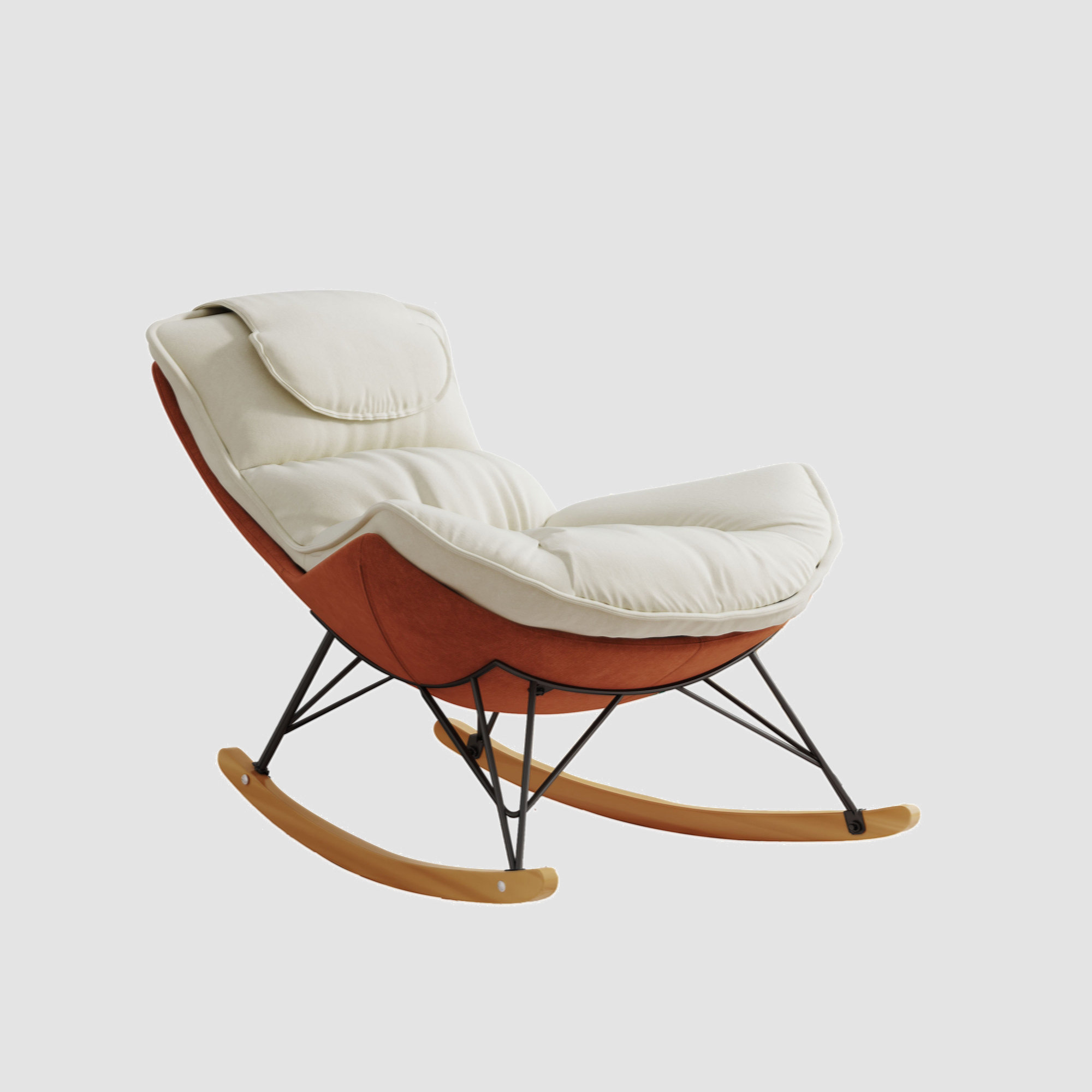 Corrigan Studio Leisure Sofa Single Rocking Chair, Light Luxury Sofa ...
