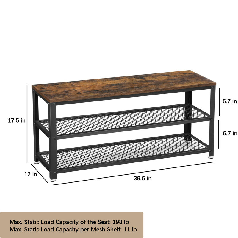17 Stories Rafet Metal Shoe Storage Bench | Wayfair