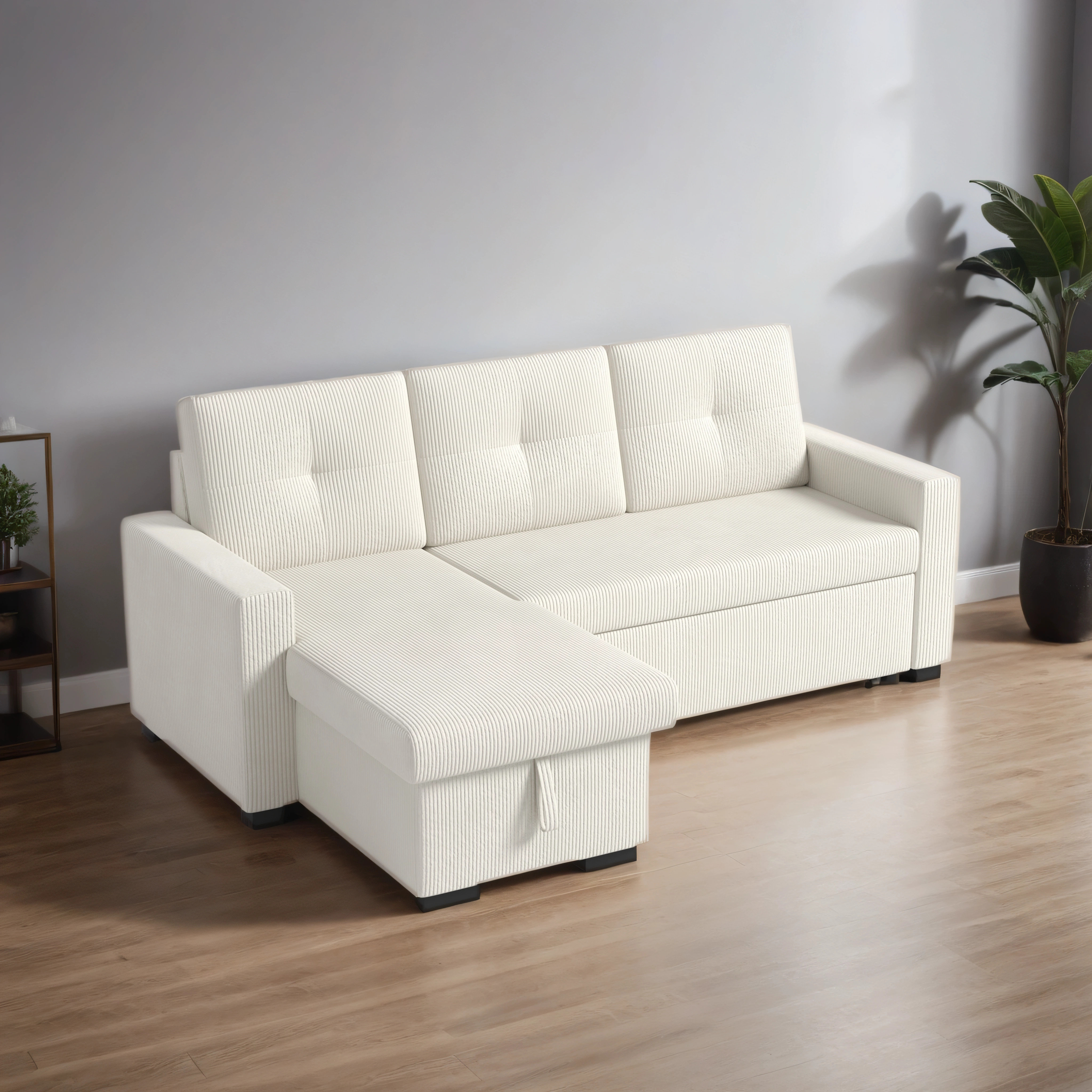 Latitude Run® Quiterie 82'' Wide Corduroy Fabric Tufted Sleeper Sofa ...