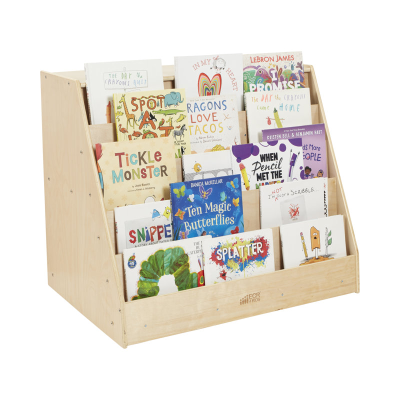 ECR4Kids Double-Sided Mobile Book Display with Storage, Classroom ...