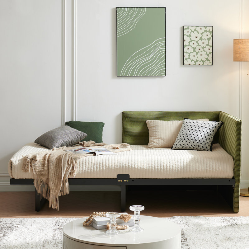 Latitude Run® Abdiqani Upholstered Daybed Contemporary Corduroy Accent ...