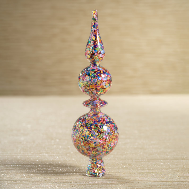 Everly Quinn Pentagon Multicolor Sequin Glass Tree Toppers, Set of 4 ...