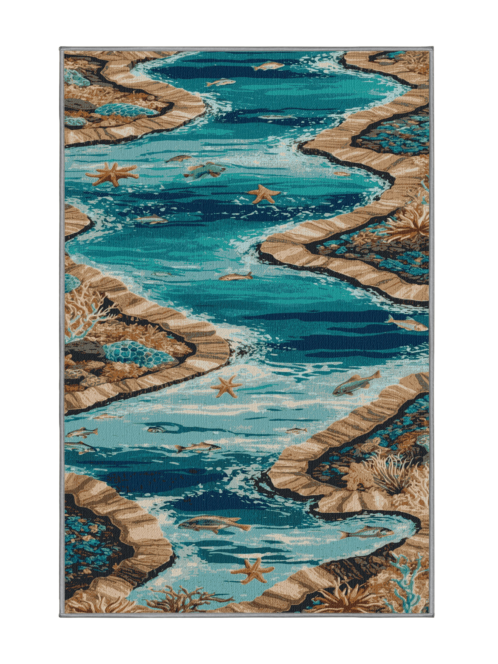 Bayou Breeze Washable Tide Pools Hawaiian Area Rug | Wayfair