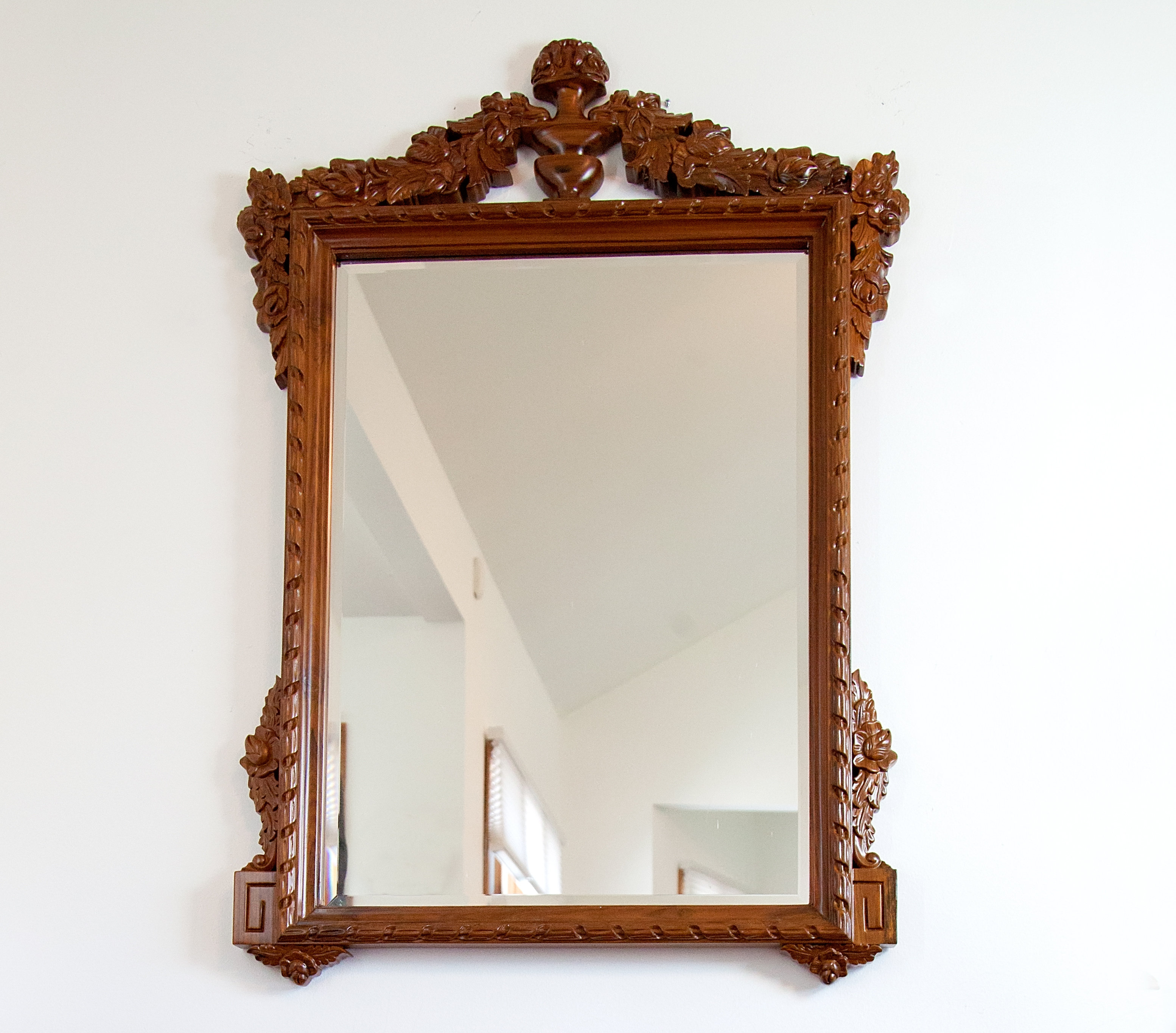 The Silver Teak Regal French Country Style Beveled Accent Mirror | Wayfair