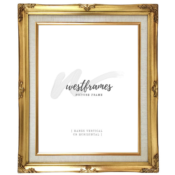 West Frames Flora Antique Gold Wood Ornate Baroque Picture Frame with ...