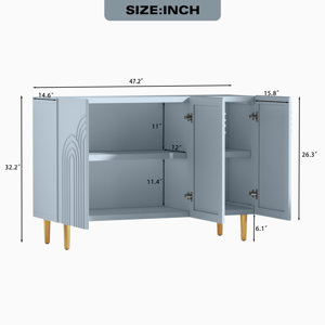 Mercer41 Sirgio 47.2'' Sideboard Buffet Cabinet with 3 Doors for ...