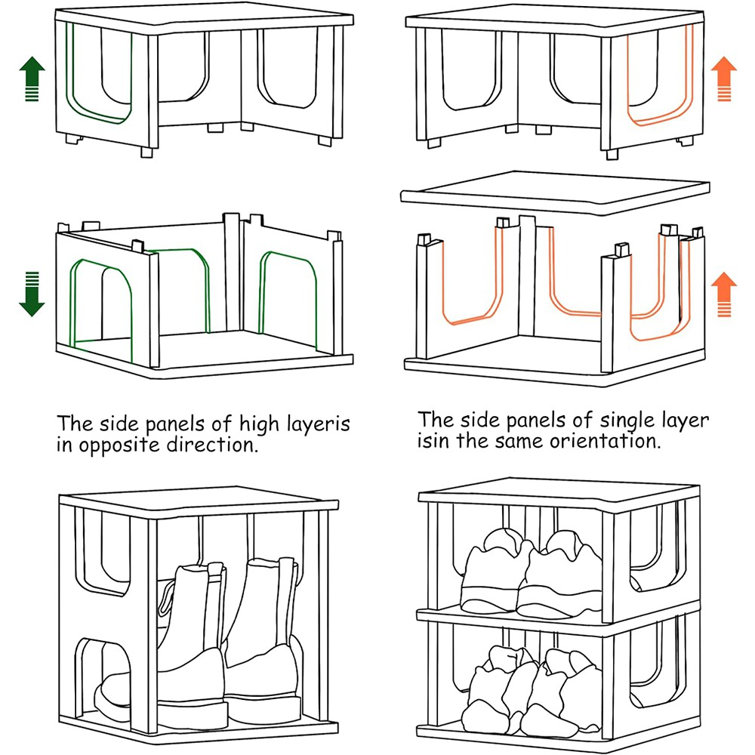 Latitude Run®® 4-Tier Small Shoe Rack For Entryway, DIY Small Shoe ...