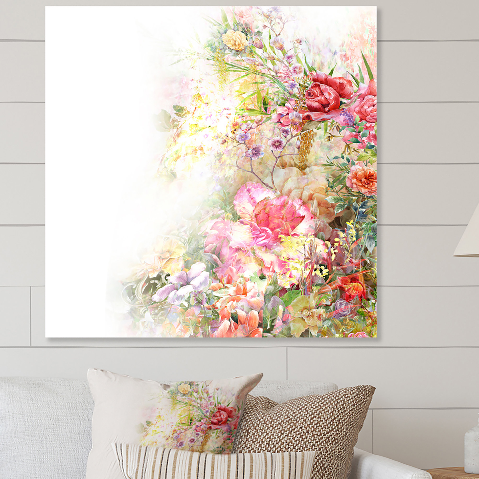 Winston Porter Modern Red And Green Summer Garden VI - Farmhouse Canvas ...