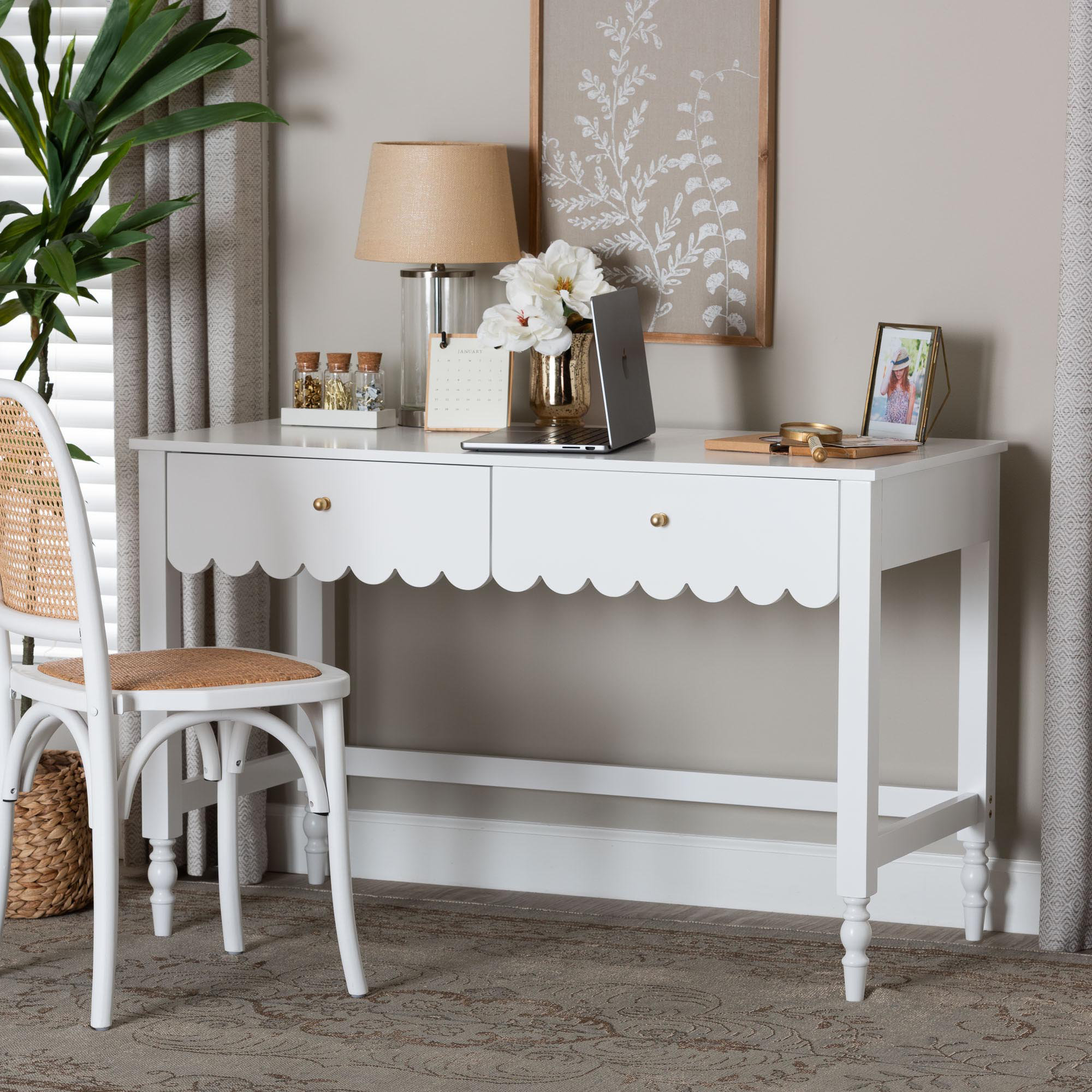 Latitude Run® Baxton Studio Roni Writing Desk With Drawers - Modern ...
