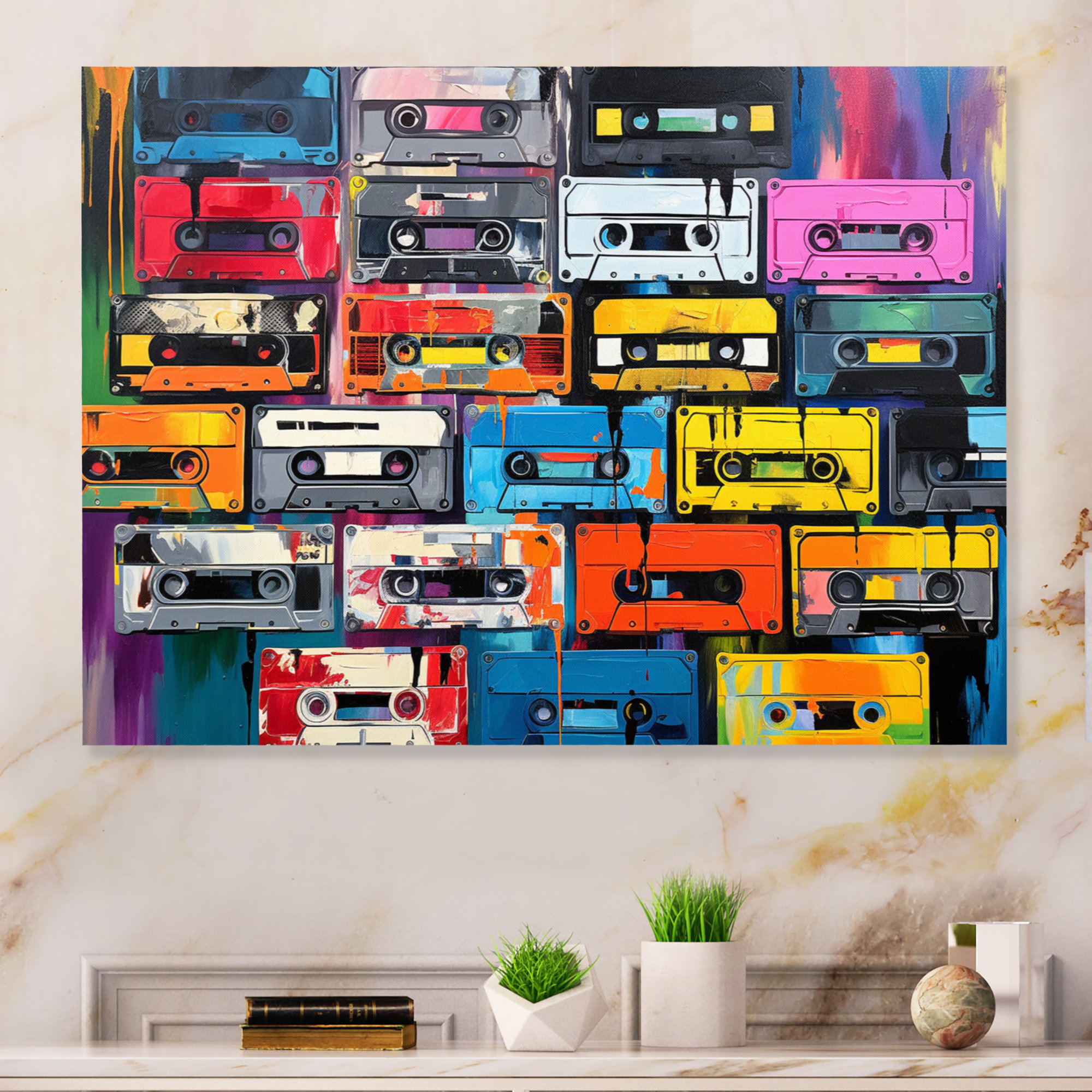 Hokku Designs Cassette Tapes Retro Rhythms I - Music Metal Wall Decor ...