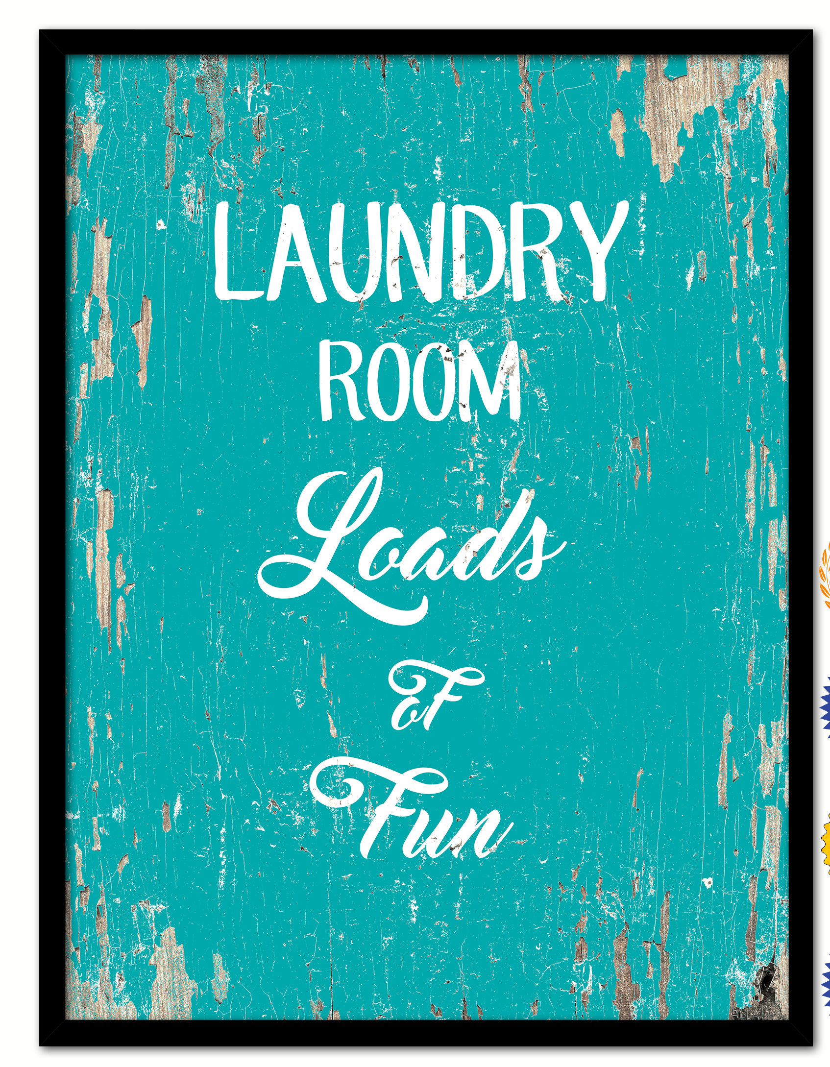 Trinx SpotColorArt Laundry Room Loads of Fun Canvas Print, 7" x 9 ...
