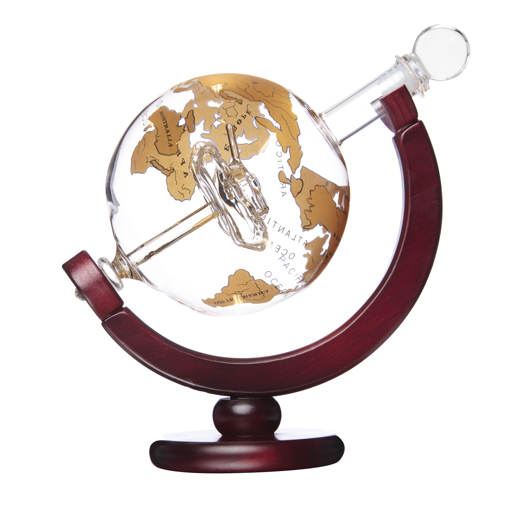 ClassicLiving Clea Globe Tank Decanter 750ml with Gold Finish | Wayfair ...