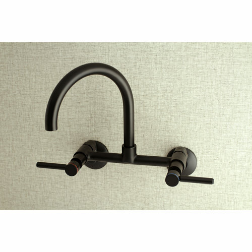 Kingston Brass Concord Double-Handle 2-Hole Wall-Mount Bridge Kitchen ...