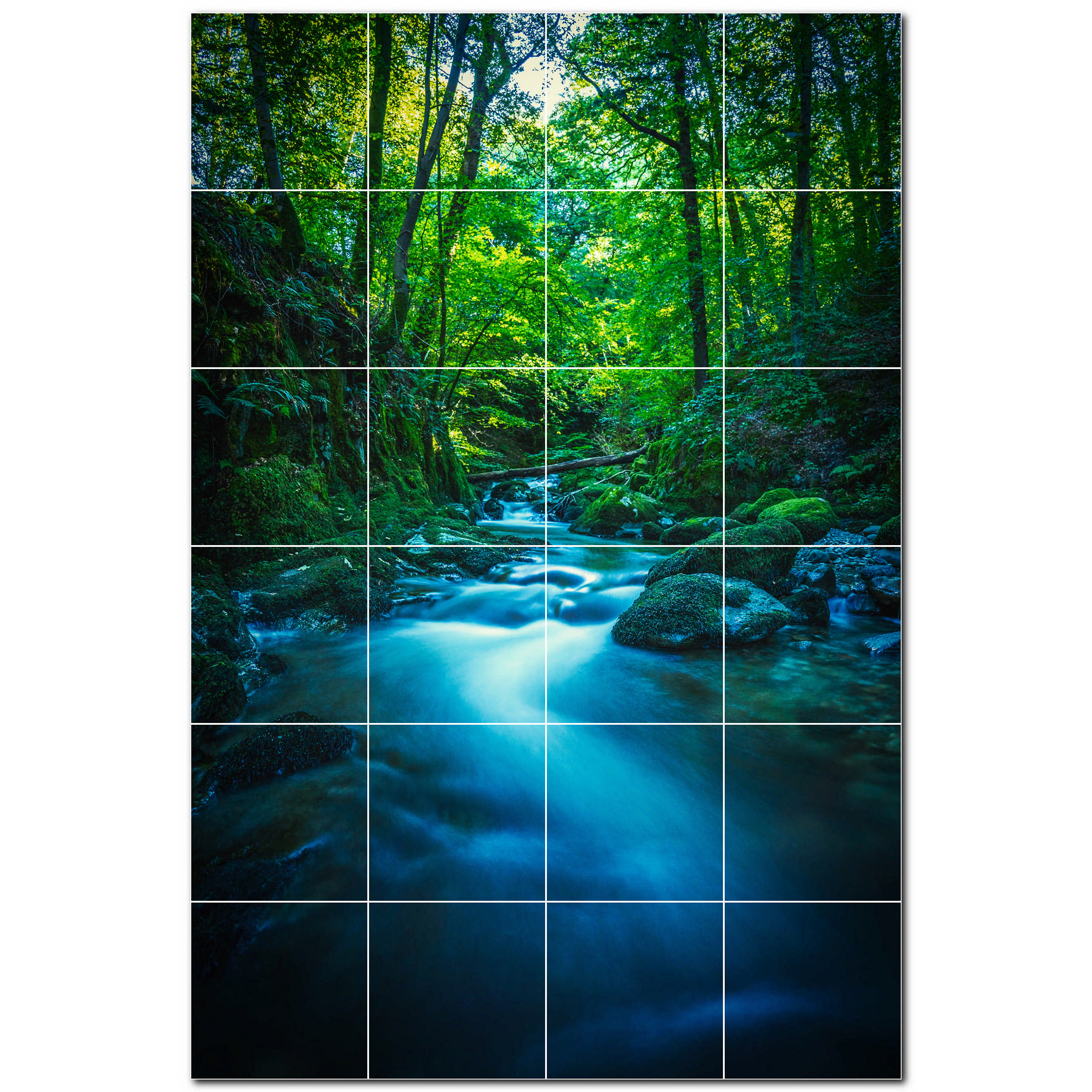 Picture-Tiles.com 32" x 48" Ceramic River Photo Decorative Mural Tile ...