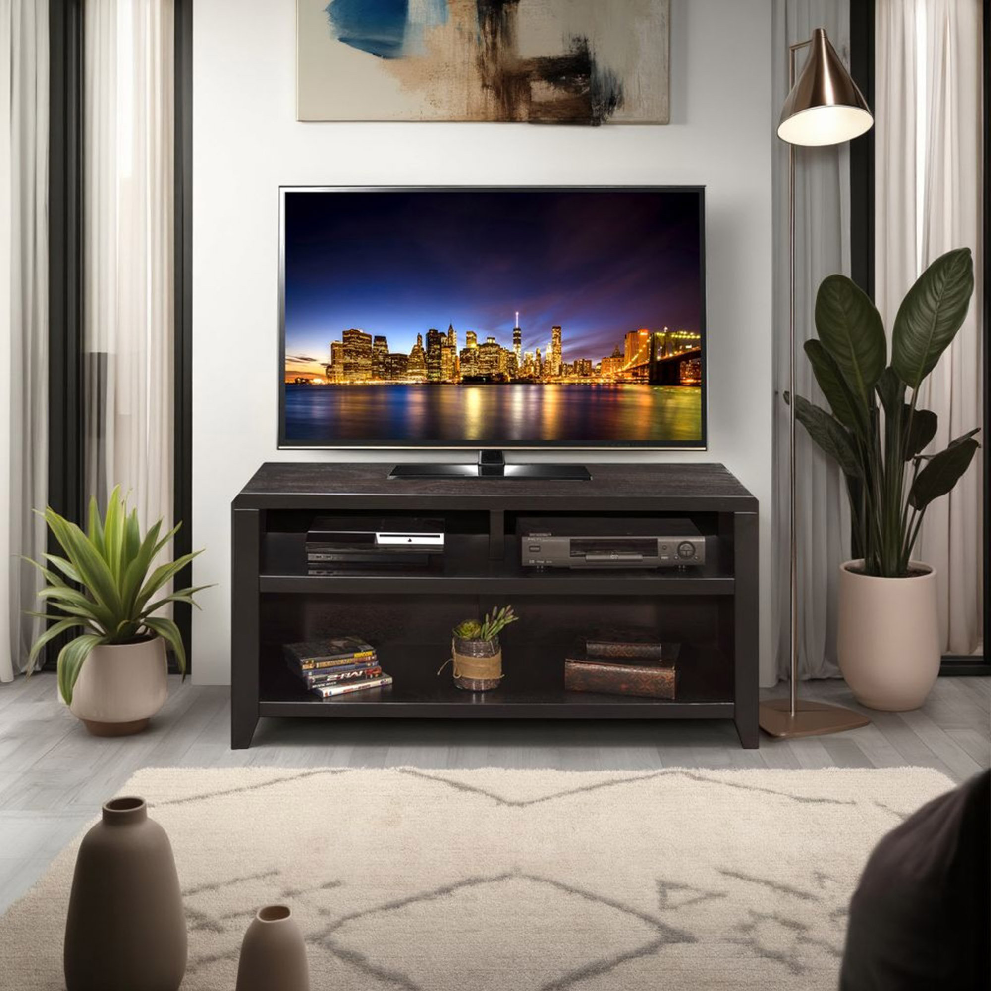 George Oliver 48 Inch TV Stand For Tvs Up To 55 Inches, No Assembly ...