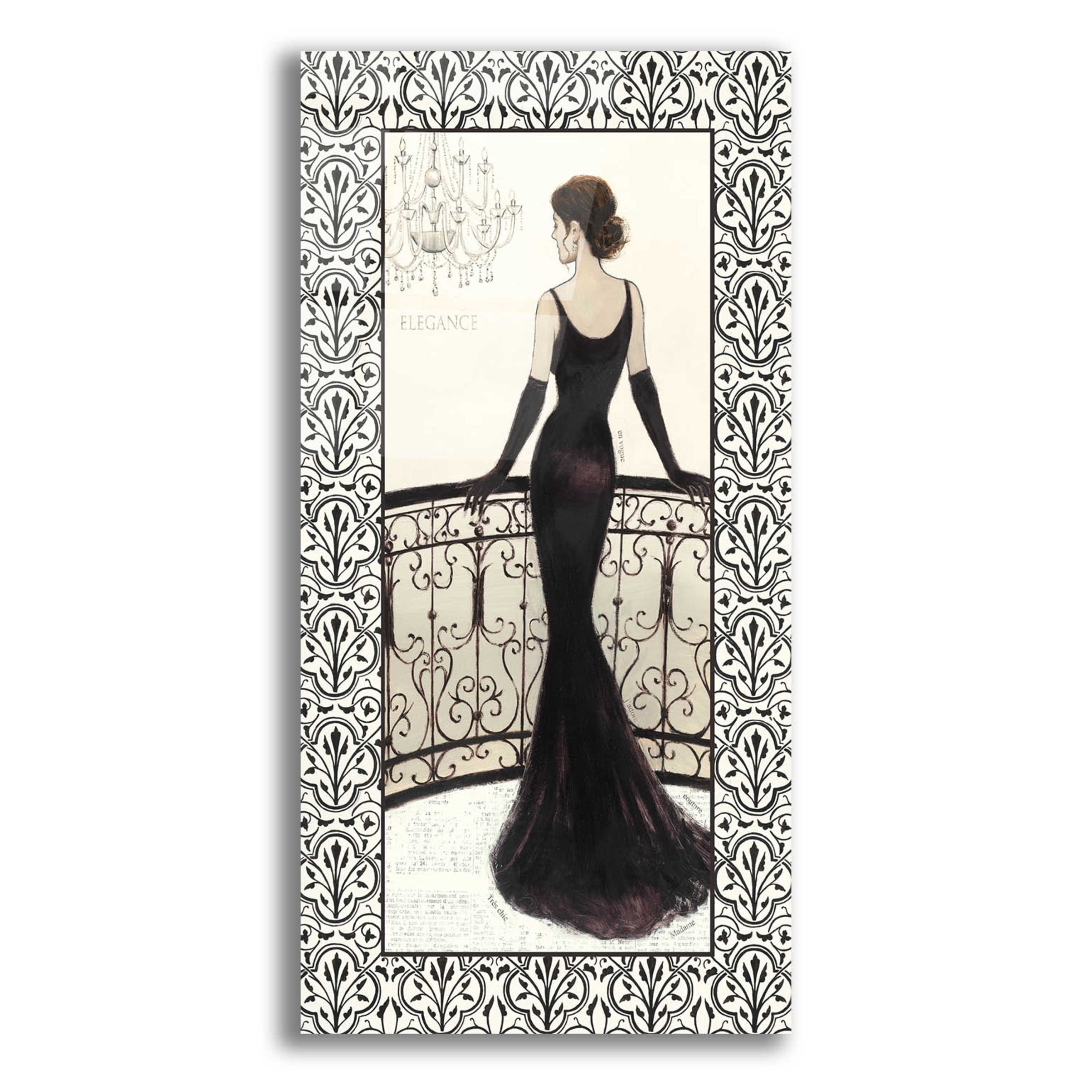 House of Hampton® ''La Belle Noir With Floral Cartouche Border 4'' By ...