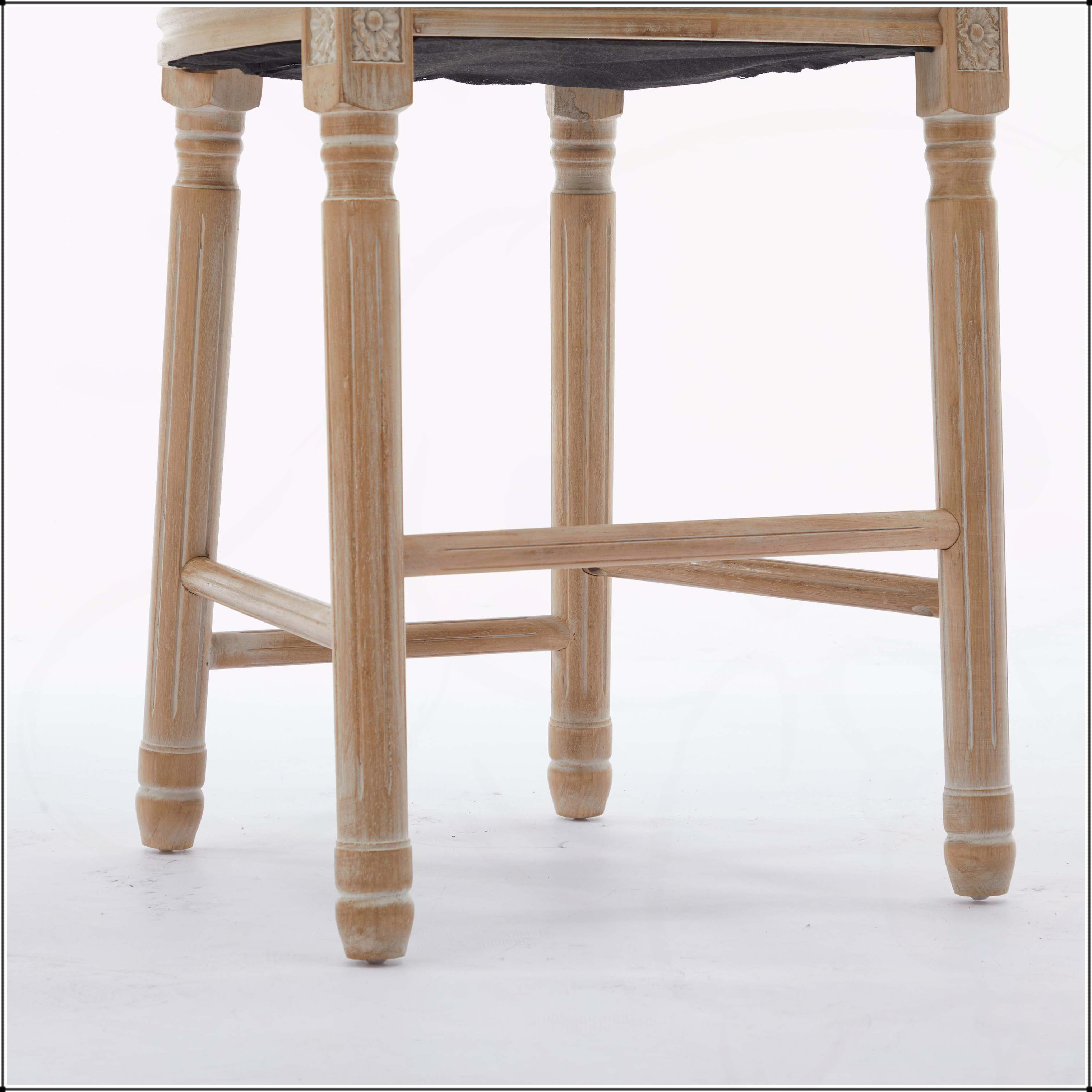 One Allium Way® Set of 2 Solid Wood Bar Stools, Classic French Country ...