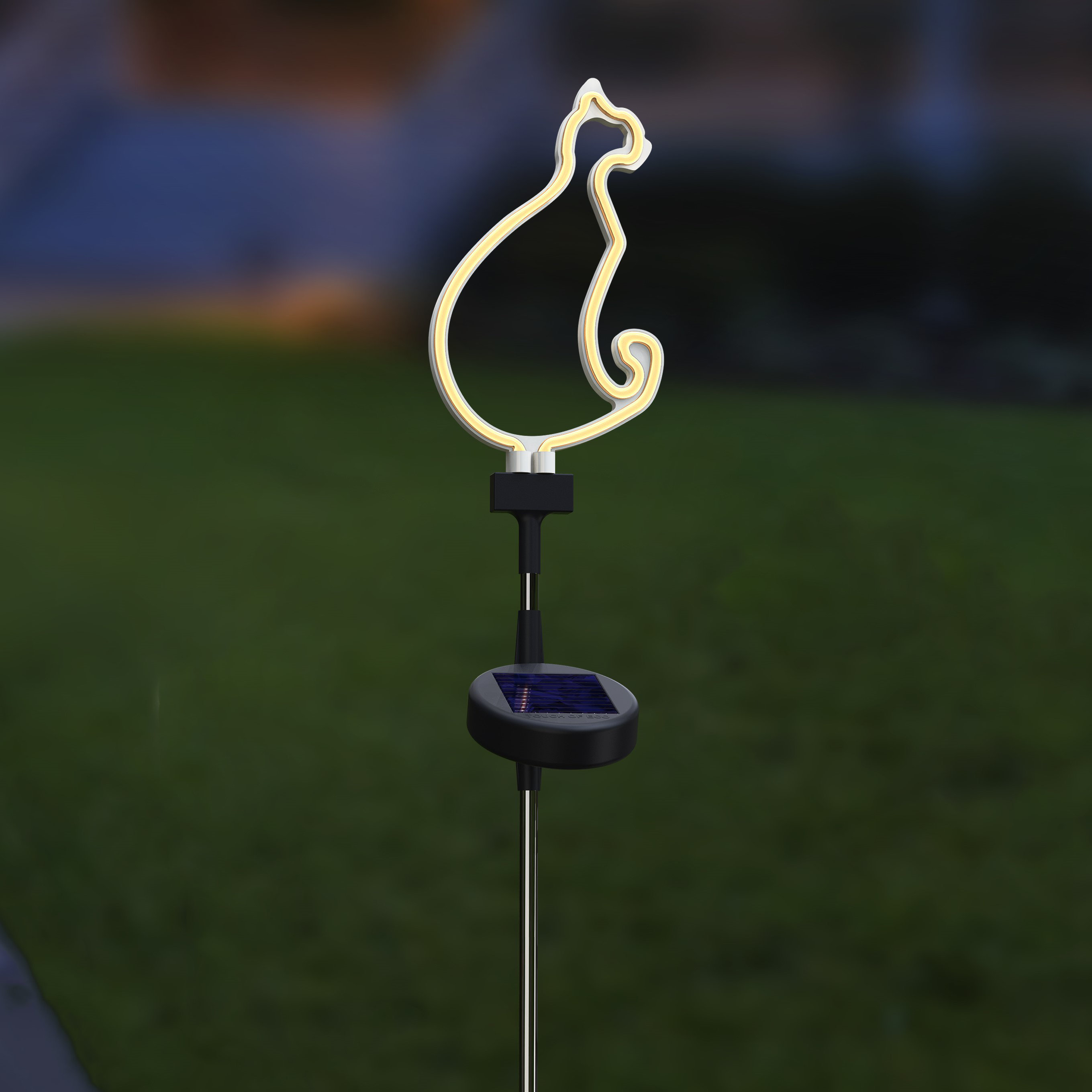 Arlmont & Co. Helkai Solar Powered LED Cat Silhouette Garden Stake ...