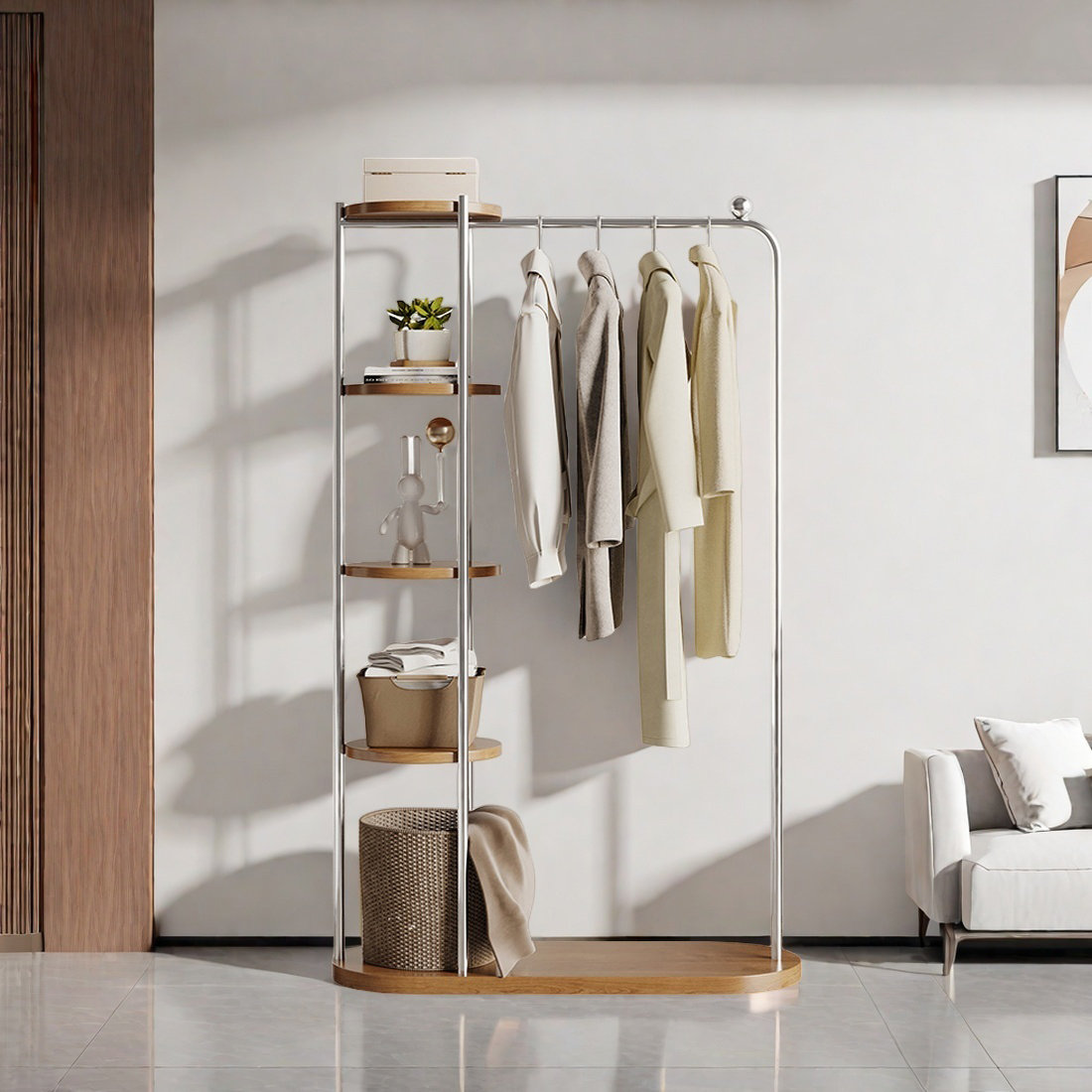 17 Stories Unique Design Coat Rack with Storage | Wayfair