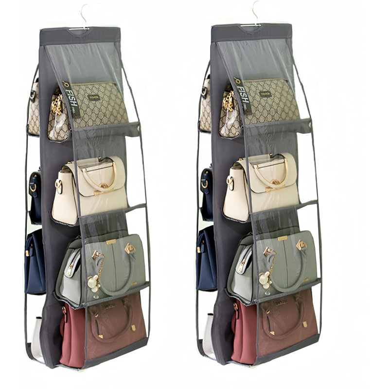 Rebrilliant 2 Pcs 8 Pockets Hanging Purse Handbag Organizer Clear ...