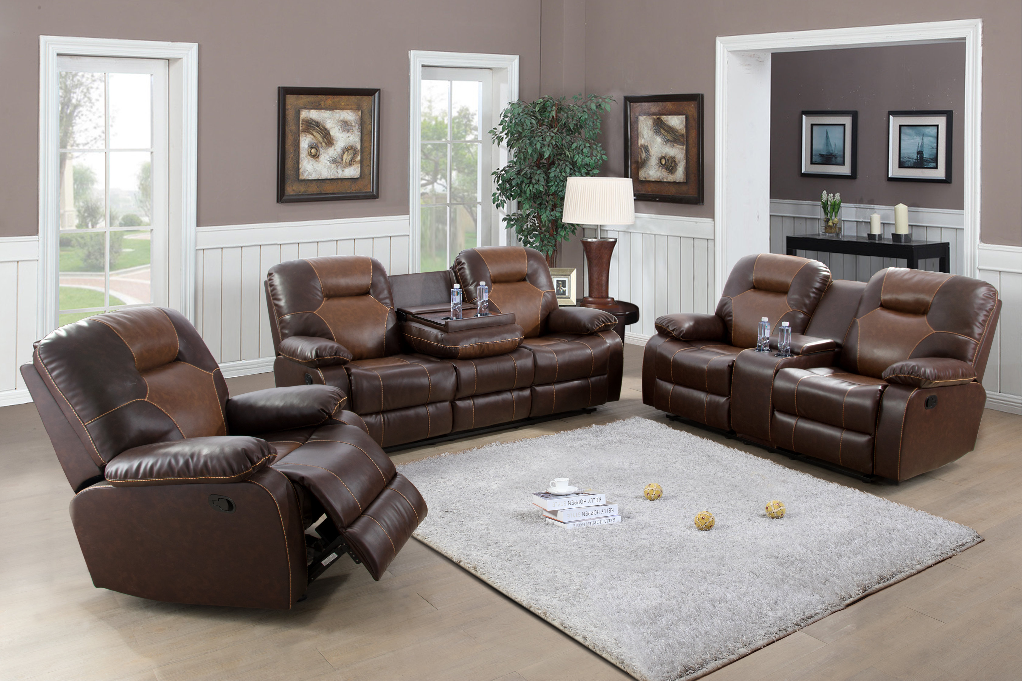 Interesting Faux Leather Living Room Set Photos