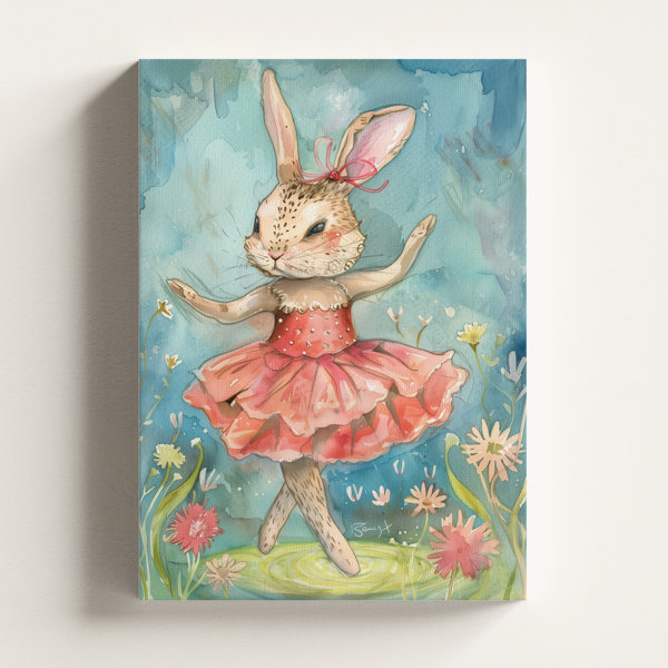 Bloomsbury Market Ballet Bunny Canvas | Whimsical Animal Art |Adorable ...