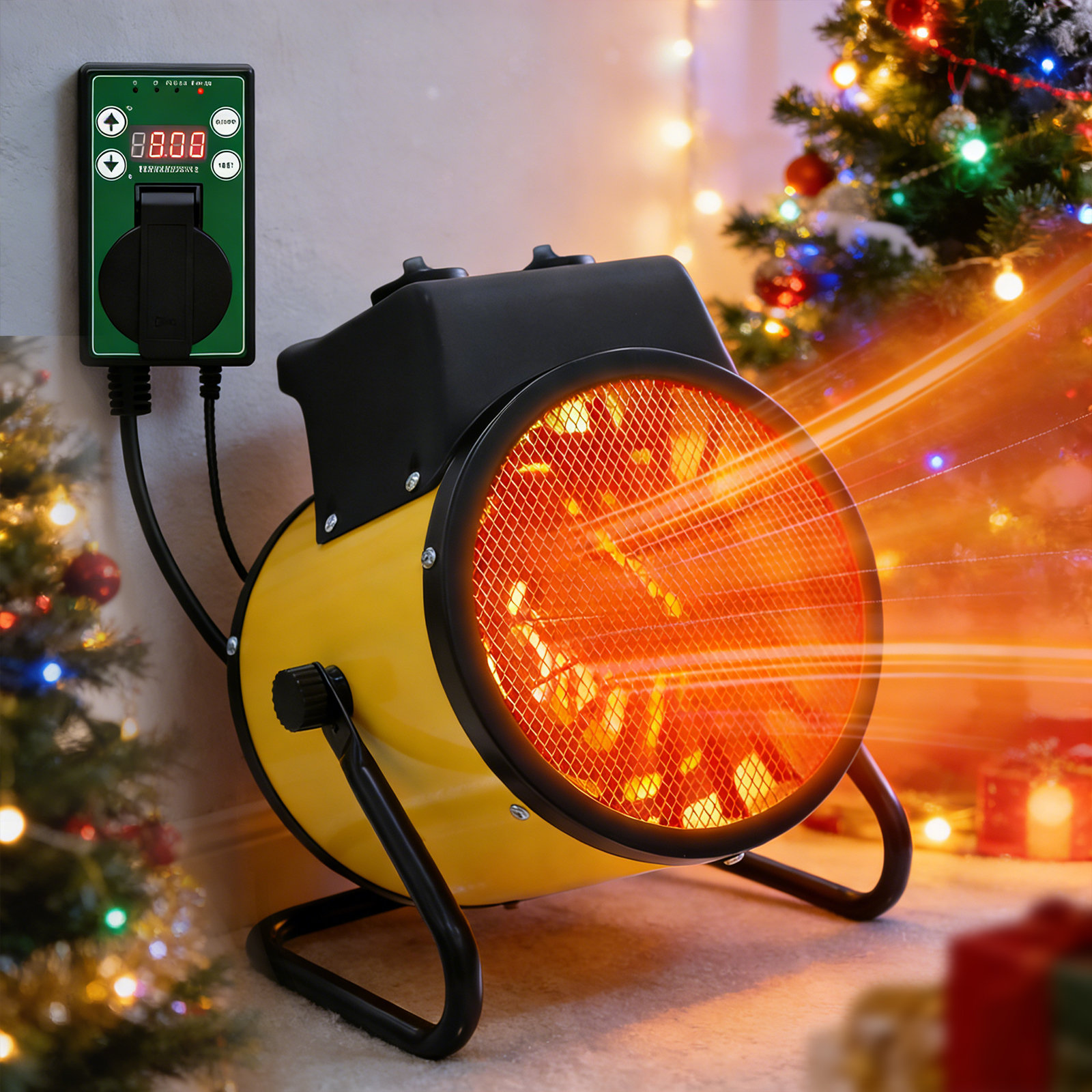 INTER HUT 1500W Greenhouse Heater with Thermostat, Electric Portable ...