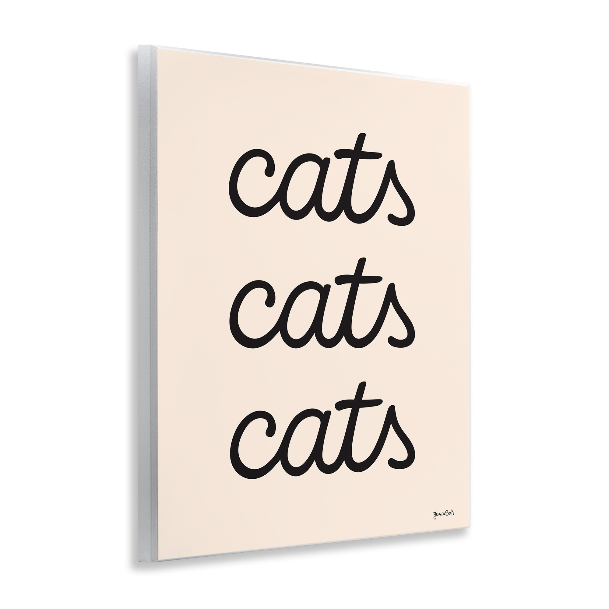 Ebern Designs Cats Repeating Script Wall Plaque Art by Jessica Beck ...