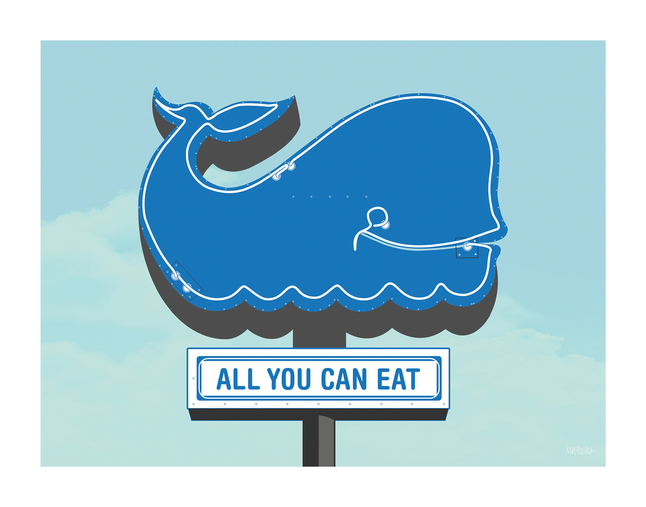 Trinx Blue Whale Sign - Picture Frame Graphic Art - Wayfair Canada