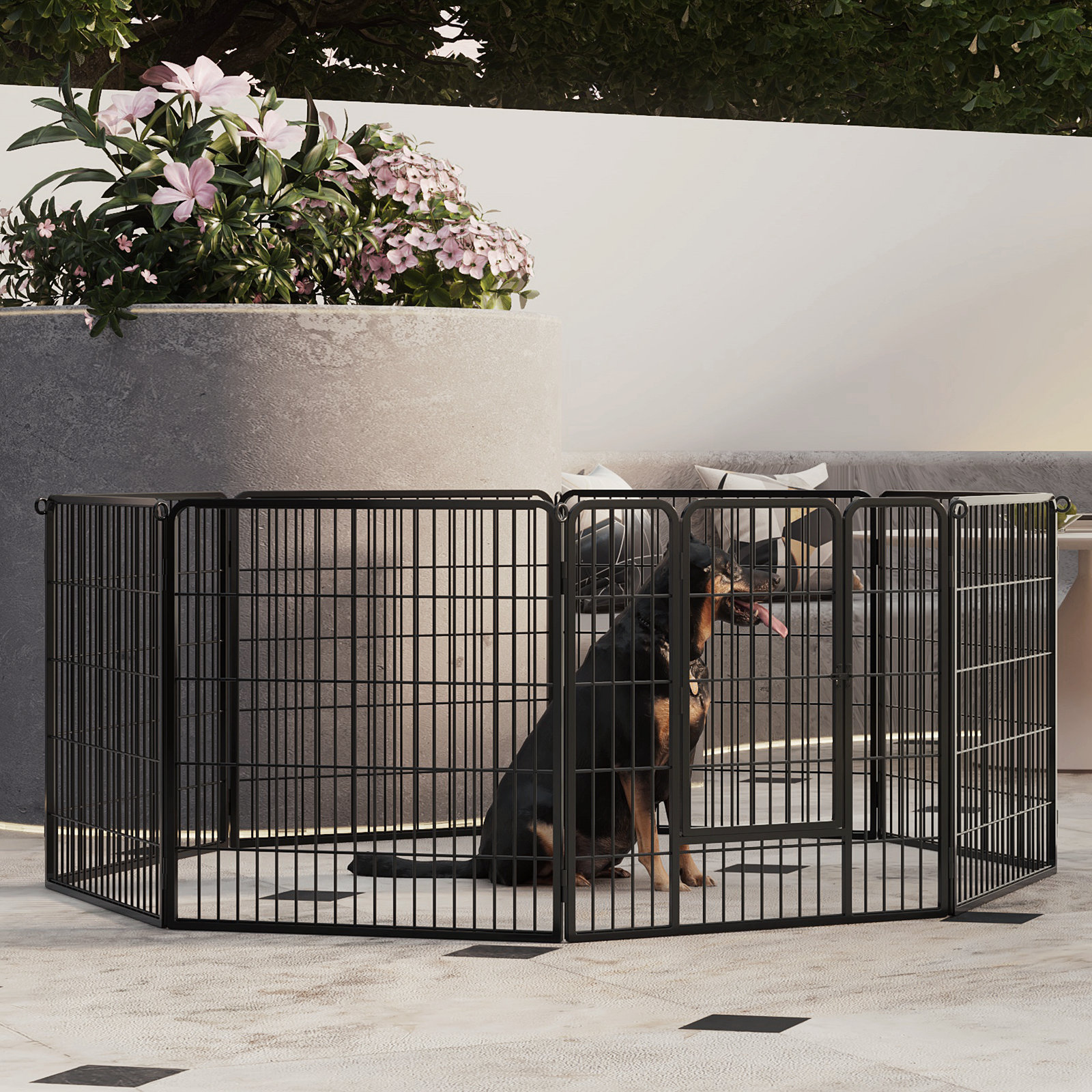 Magshion 8-Panel 32" Height Metal Dog Playpen – Portable Exercise Pen ...